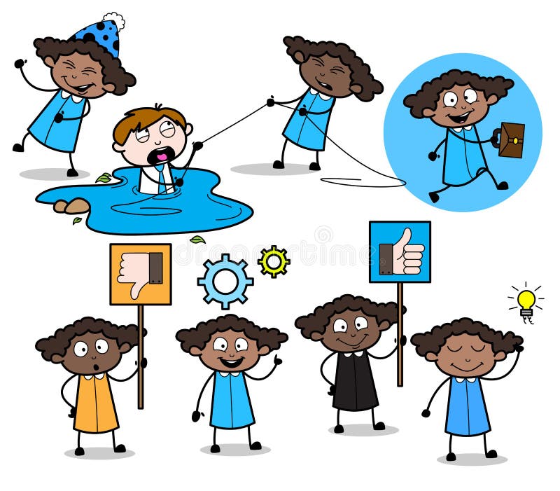 Office Secretory Character - Set of Concepts Vector Illustrations Stock ...