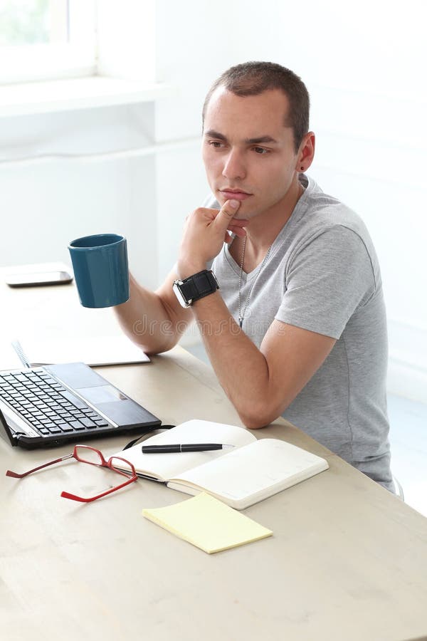 Office. Serious Man at Work Stock Photo - Image of male, clothes: 43162372
