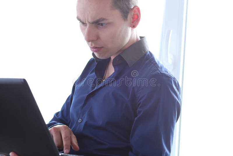 Office. Serious Man at Work Stock Photo - Image of adult, human: 43162408