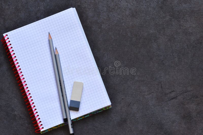 Office Set: White Sheets of Paper, Pen, Pencil Stock Image - Image of ...