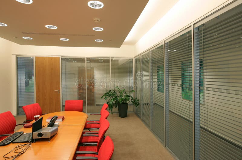 Modern office interior stock photo. Image of glass, laptop - 14499004