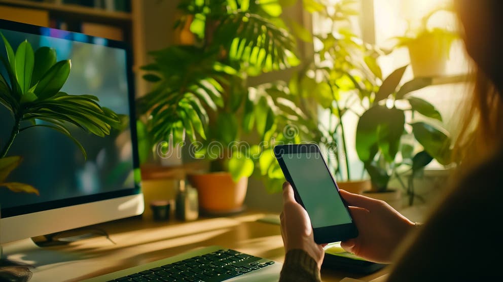 An Office Setting Featuring a Bright and Inviting Environment Stock ...