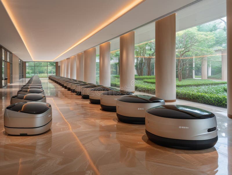 Office Setting with Humans and Robots Working Together in Harmony ...