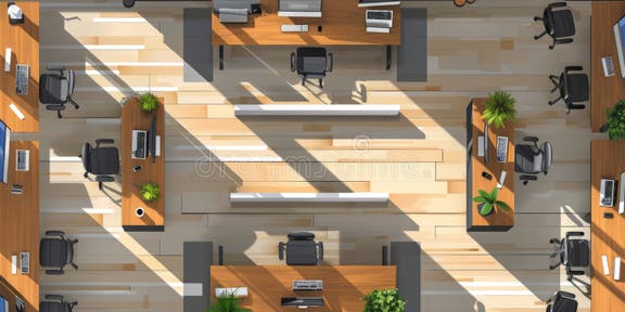 Office Setup with a Complex Layout Pattern. Stock Illustration ...