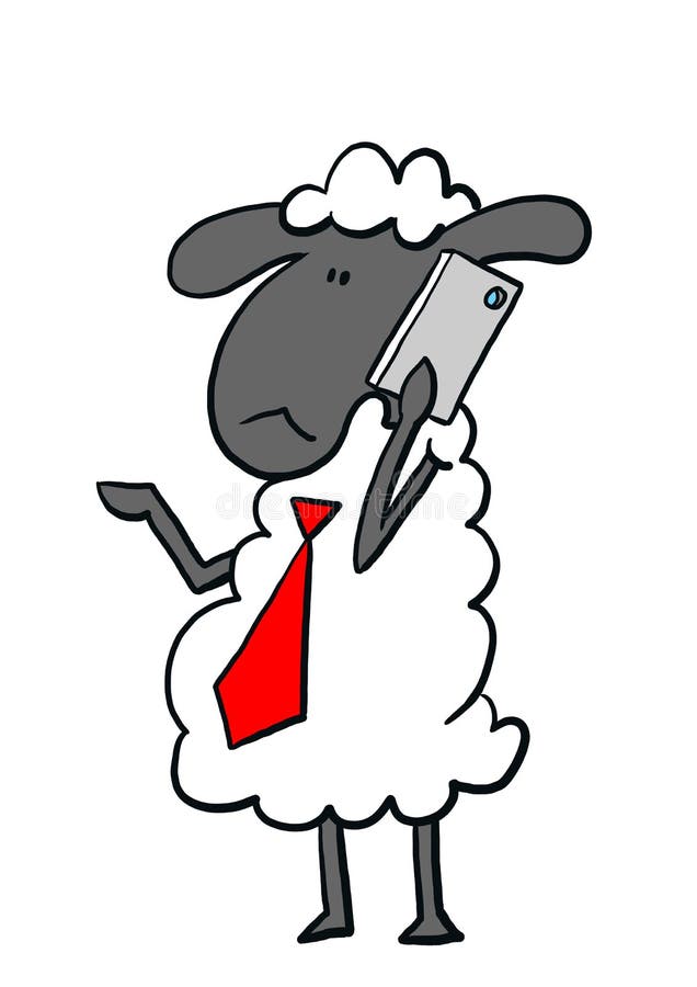Office Sheep Talking on Phone Stock Illustration - Illustration of ...