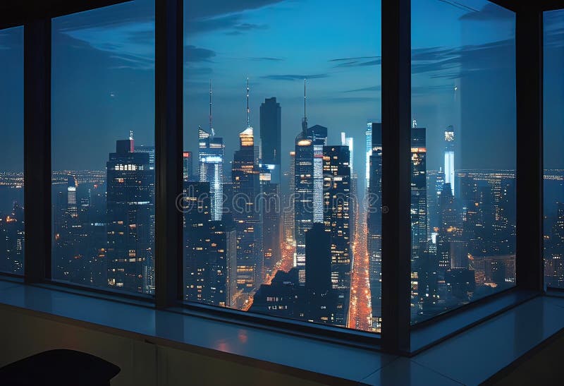 Office, Short View from the Window of a Modern Office from the Top ...