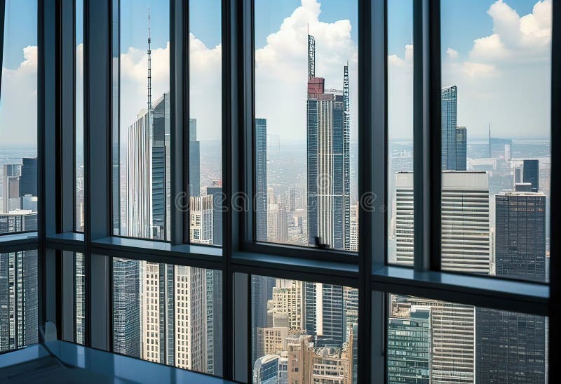 Office, Short View from the Window of a Modern Office from the Top ...