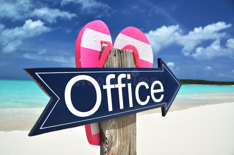 Out of Office Sign on Beach Stock Image - Image of sign, outdoors: 36665243