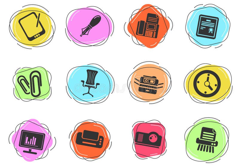 Office simply icons stock vector. Illustration of manager - 196882329