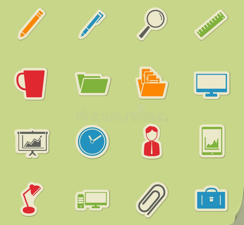 Office simply icons stock illustration. Illustration of documents ...