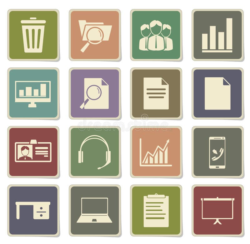 Office simply icons stock vector. Illustration of pass - 66263568