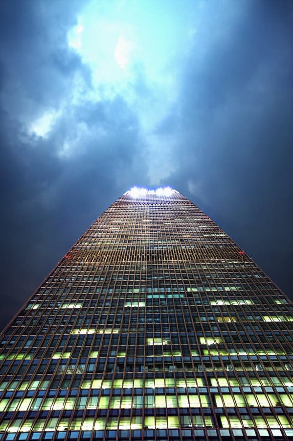 Office Skyscraper, Low Angle, Dramatic Sky Stock Image - Image of ...