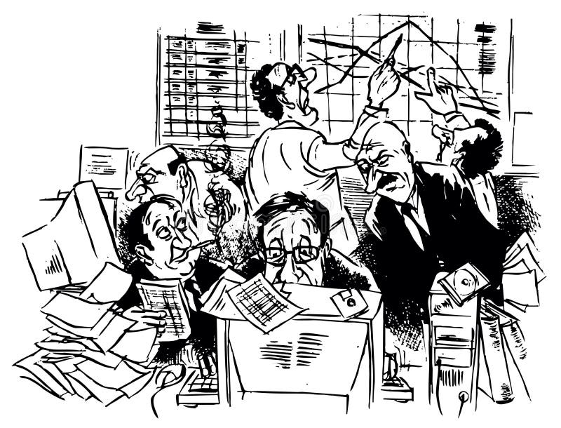 Office Snowed Under with Work Stock Illustration - Illustration of ...