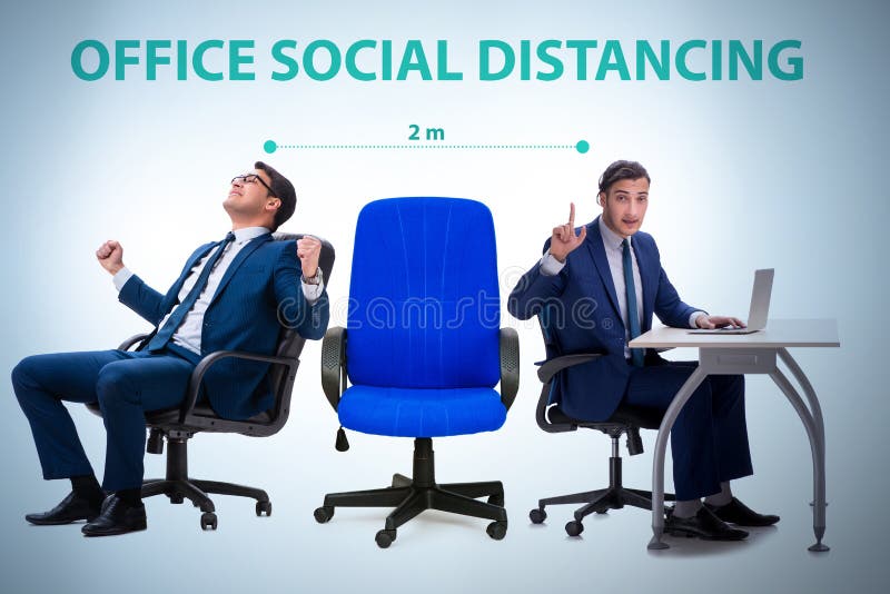 Office Social Distancing Concept during Coronavirus Pandemic Stock ...