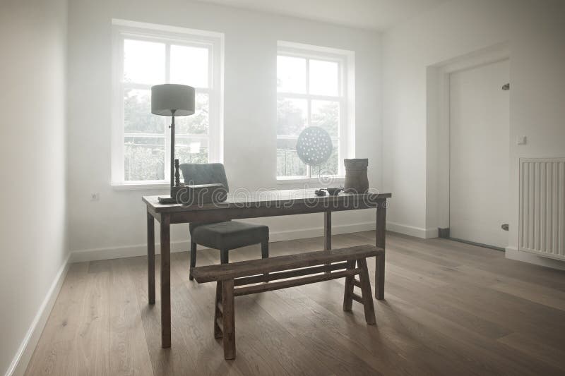 Simply Decorated Office Space in Rural Style Stock Image - Image of ...