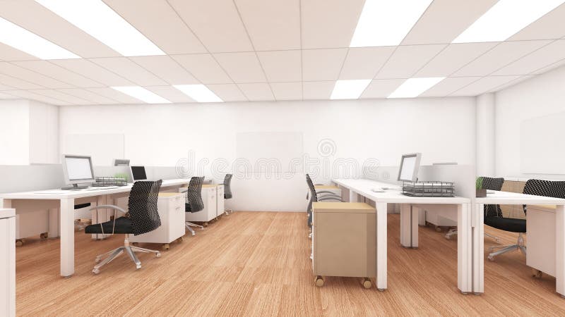 Office Space for Employees To Work and Corridor,Work Area Decorated in ...