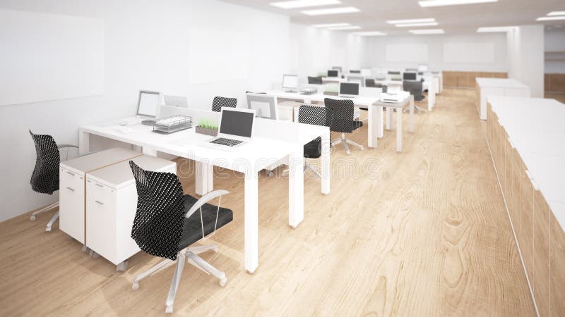 Office Space for Employees To Work and Corridor,Work Area Decorated in ...