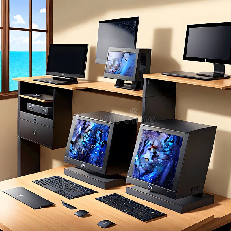 Office Space with Furniture, AI-Images Stock Illustration ...