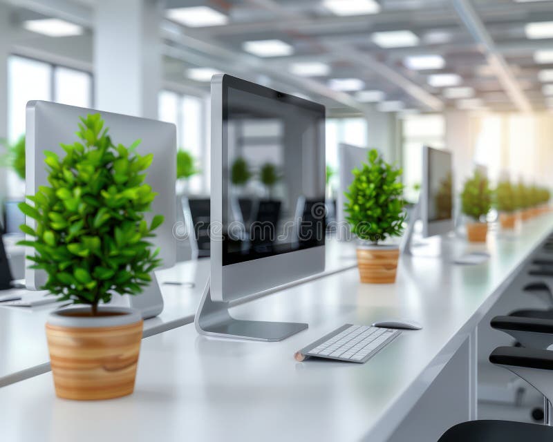 Modern and Spacious High-Tech Office Workspace with Open Floor Plan ...