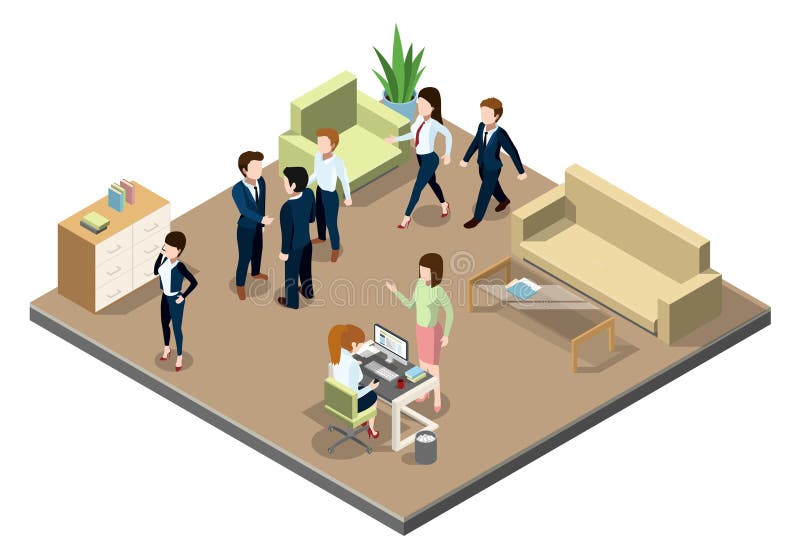 Coworking Center. Open Space Business Center Interior Work Place ...