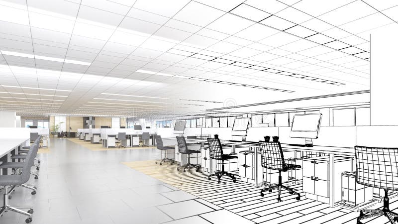 Office Space for Working with Computers, Office Equipment,a Combination ...