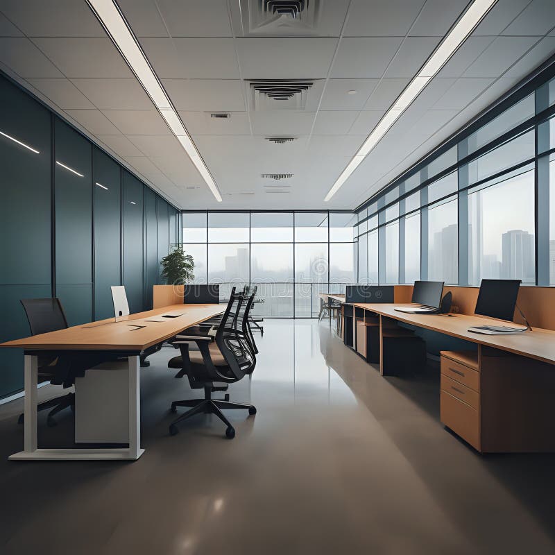 Office Spaces - without People - Generated by Ia Stock Illustration ...