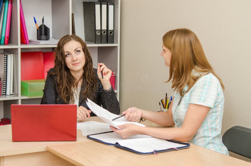 Office Specialist Indifferent To the Problem of the Client Stock Image ...