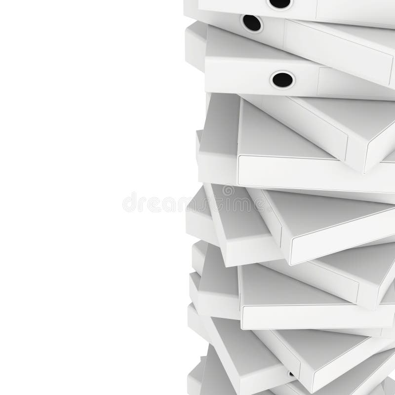 Office Stack Blank Folder Isolated on White Stock Illustration ...