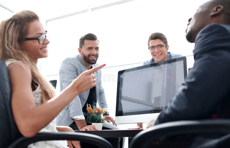 Office Staff Talking in the Workplace Stock Photo - Image of monitor ...