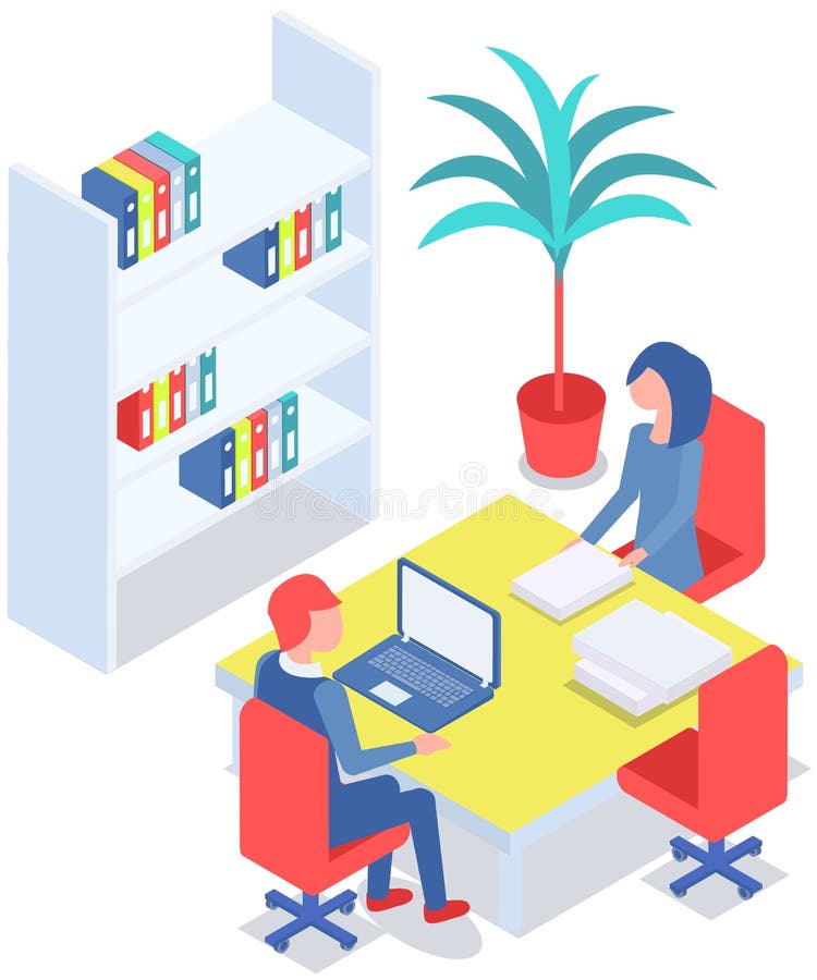 Office Workers. Co-workers. Colleagues Discuss Project Teamwork. Office ...