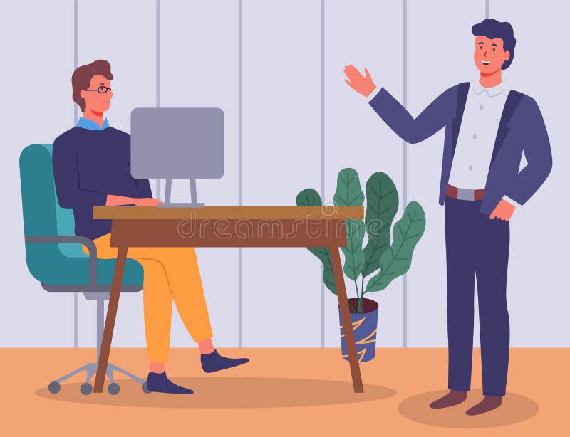 Office Workers. Co-workers. Colleagues Discuss Project Teamwork. Office ...