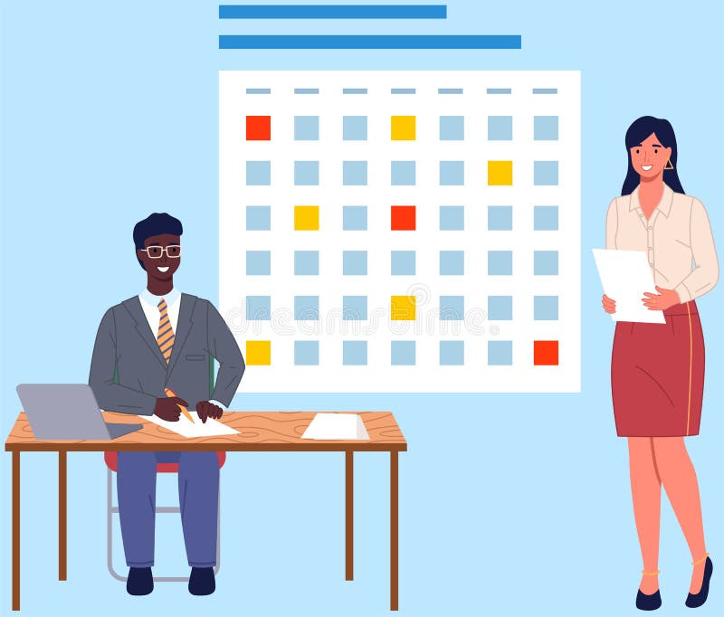 Office Workers. Co-workers. Colleagues Discuss Project Teamwork. Office ...