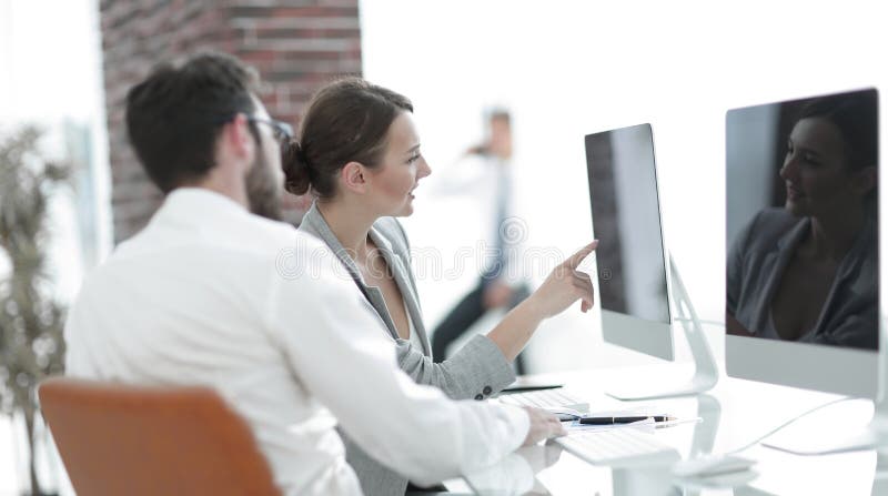 Office Workers Discuss the Current Problems Stock Image - Image of ...