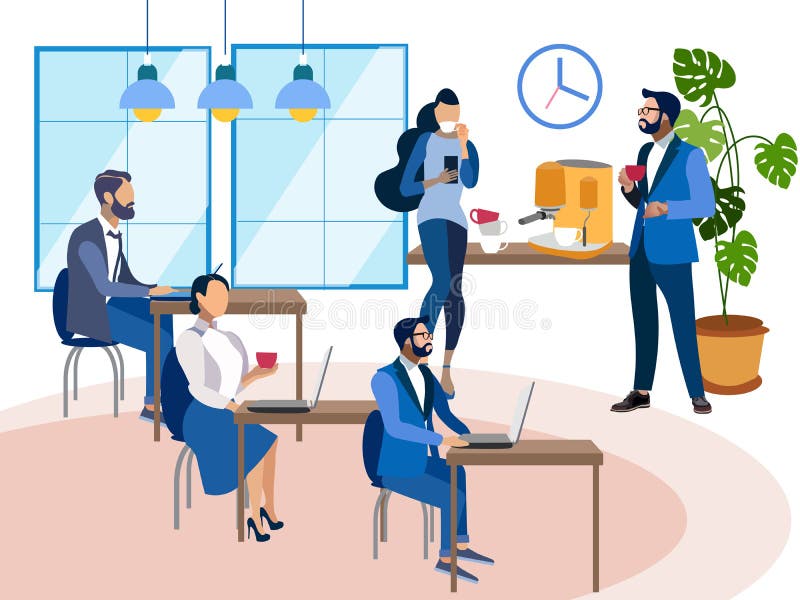 Work Environment, Top View. Writing a Business Plan. in Minimalist ...