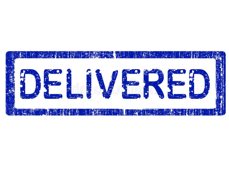 Delivered stamp stock vector. Illustration of package - 16803538