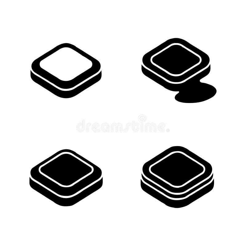 Solid Ink Pad Icons Stock Illustrations – 6 Solid Ink Pad Icons Stock ...