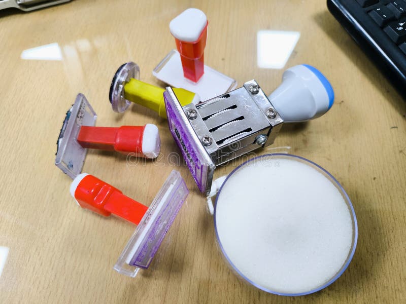 Office Stamps of Different Uses Stock Photo - Image of stamps ...