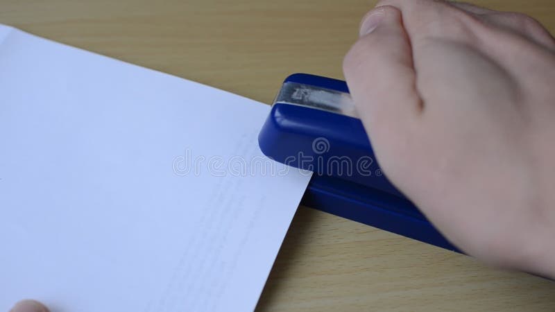 Office Stapler Staples Sheets of Paper Stock Video - Video of paper ...
