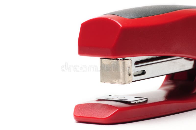 Office Stapler on a White Background Stock Photo - Image of iron, shine ...