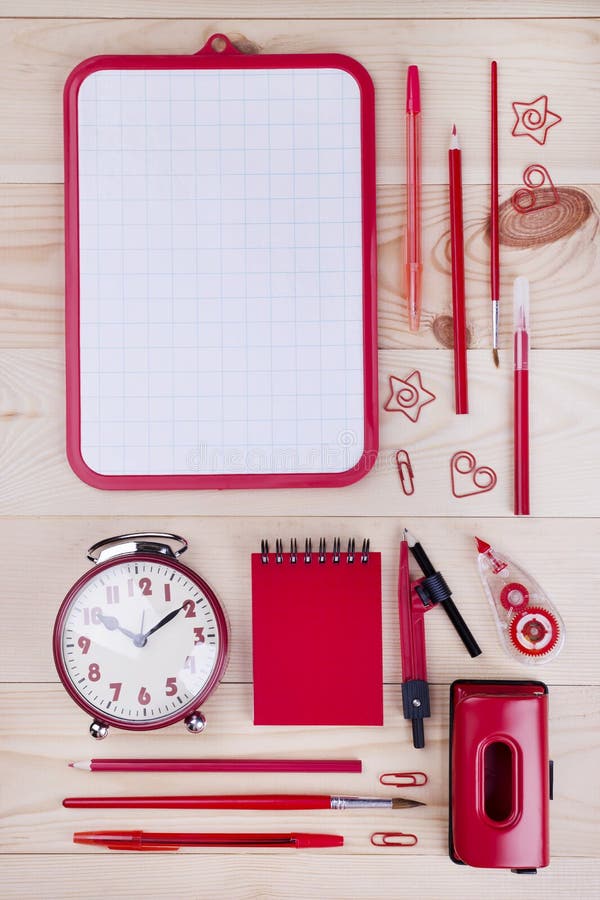 Stationery for Study at School Lies on Blue. Back To School. Rainbow ...