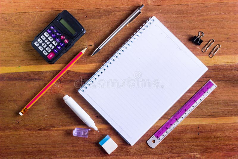 Office Stationery on the Table with Copy Space Stock Photo - Image of ...