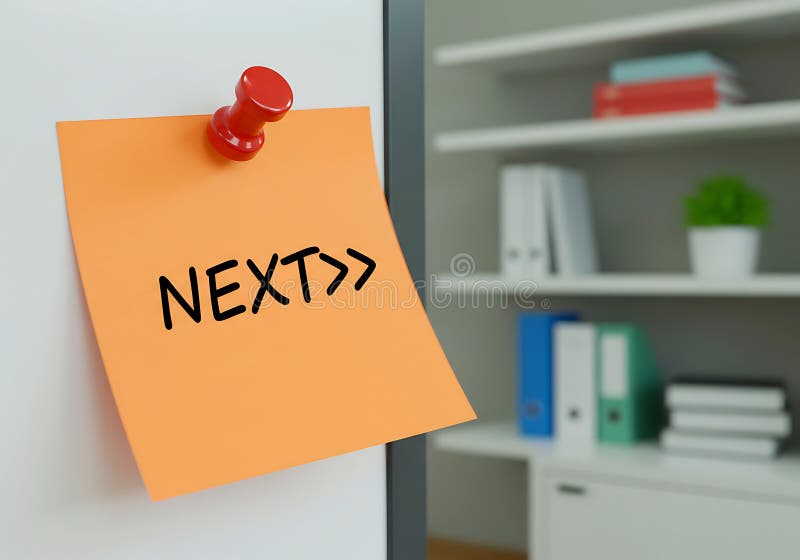 Office Sticky Note Next Message on Whiteboard Background Stock Illustration - Illustration of ...