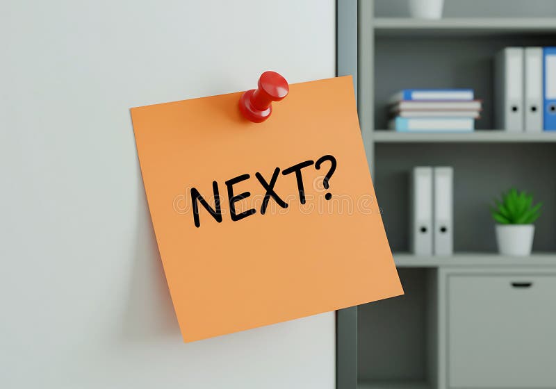 Office Sticky Note with Next Message on Whiteboard Background Stock ...