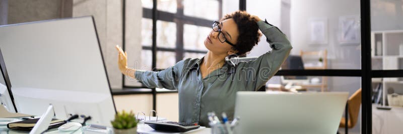 Office Stretch Exercise at Work Stock Photo - Image of corporate ...