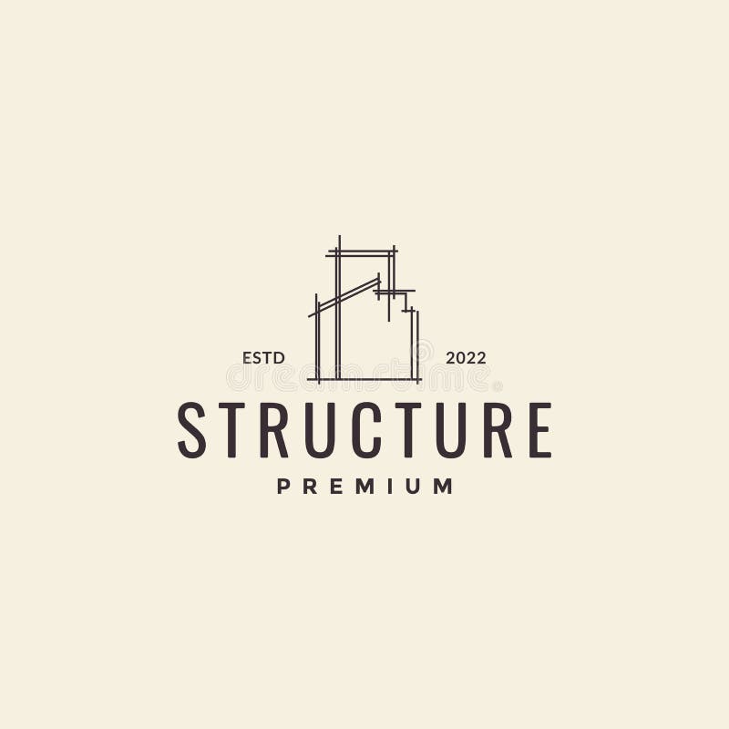 Office Structure Architect Minimalist Vintage Logo Stock Illustration ...