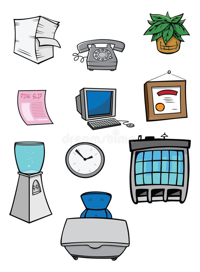 Office stuff stock vector. Illustration of office, water - 17516357
