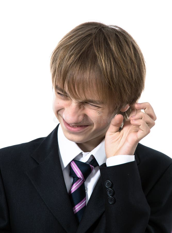 Office Style Showing by Young Boy Stock Image - Image of expression ...