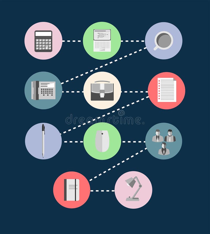 Office Supplies and Business Vector Stock Vector - Illustration of ...