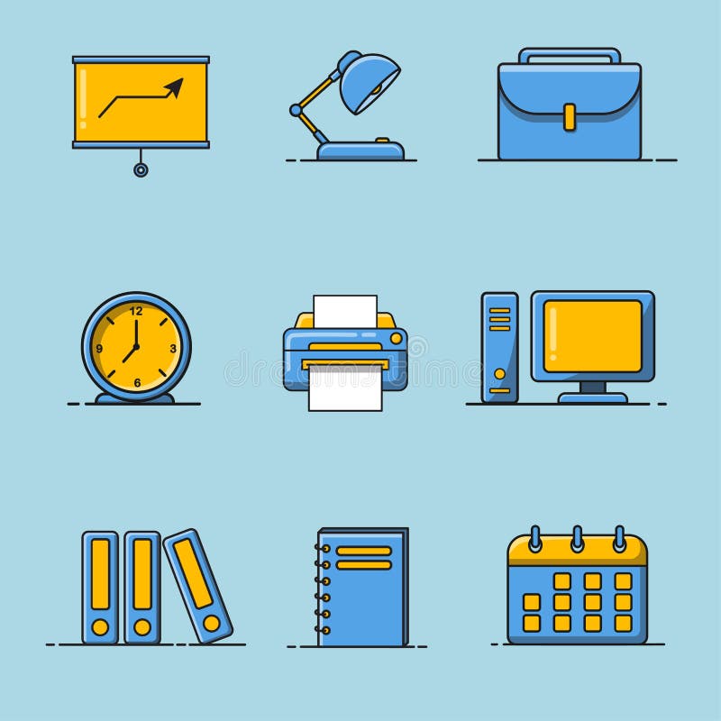 Office supplies icon stock vector. Illustration of pencil - 243239325