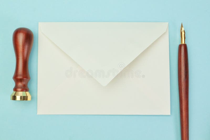 Office Supplies and Postal Envelope. Stock Photo - Image of history ...